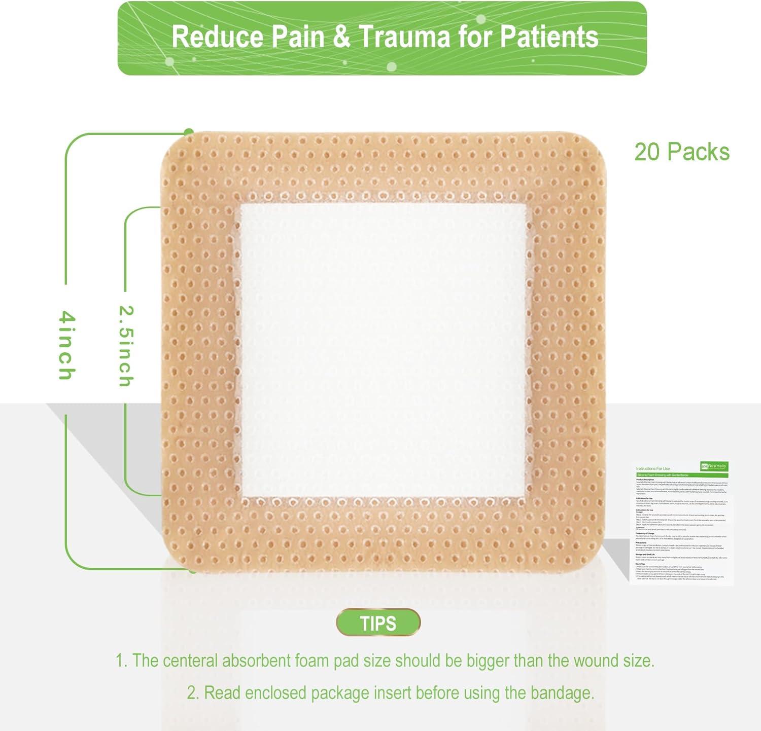 4×4 (20pks) + 7×7 (5pks) Silicone Foam Dressing for Bed Sore by ...